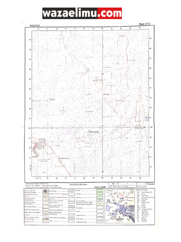Sikonge Map Sheet | PDF