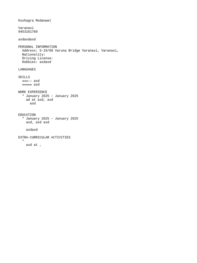 Clown Clown - Resume | PDF