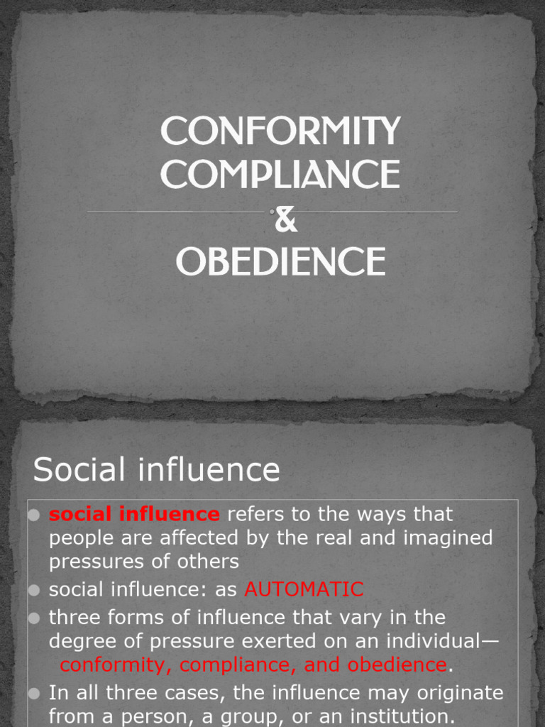 Understanding Conformity and Obedience | PDF | Conformity | Group Processes