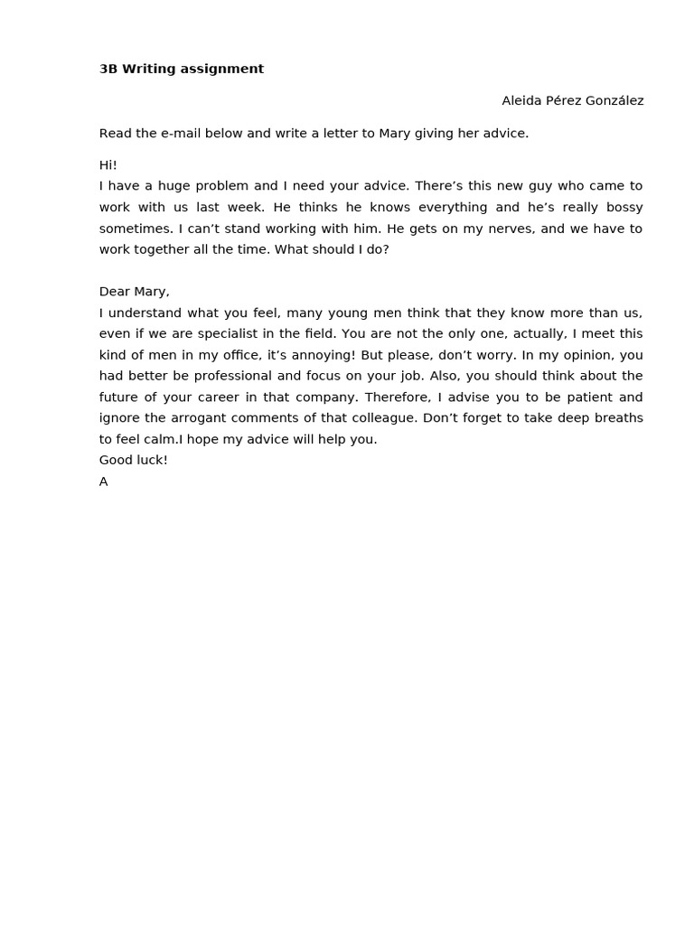 3B Writing Exam | PDF