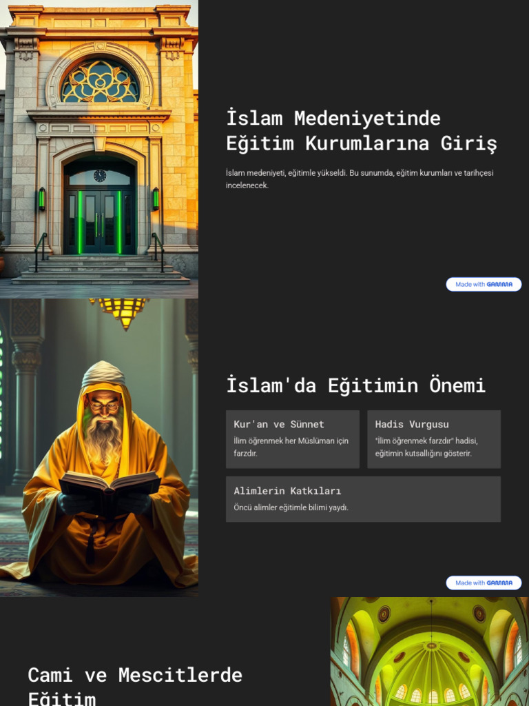 Islam Medeniyetinde Egitim Kurumlarina Giris | PDF