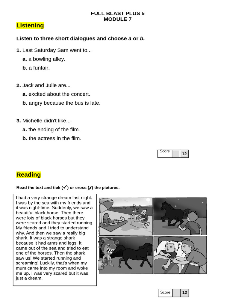 Full Blast Plus 2: Module 2 Overview | PDF
