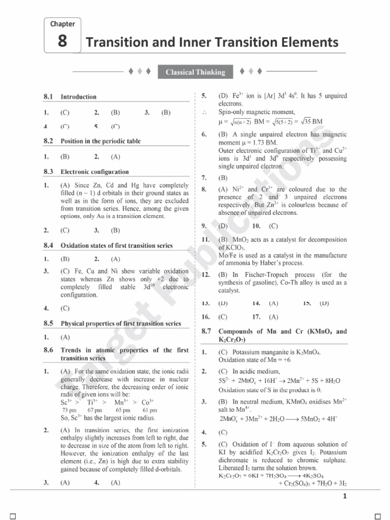 MHT-CET Triumph Chemistry - Solutions To The Relevant Questions of The ...