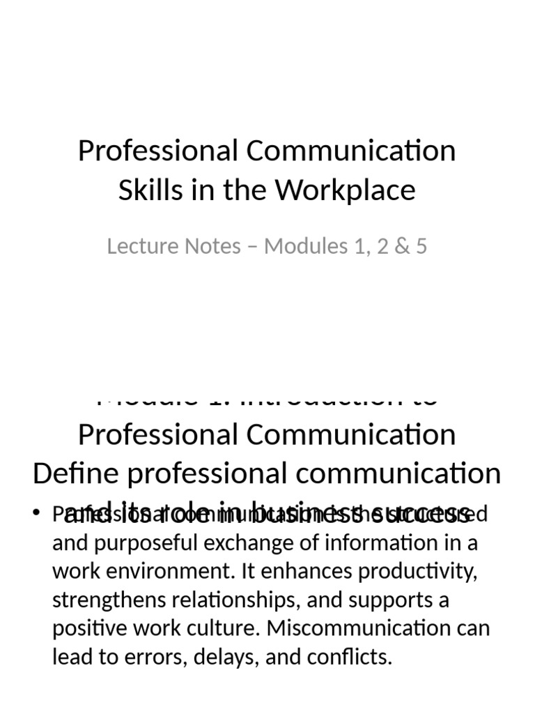 Communication Skills Modules 1 2 5 | PDF | Communication | Learning