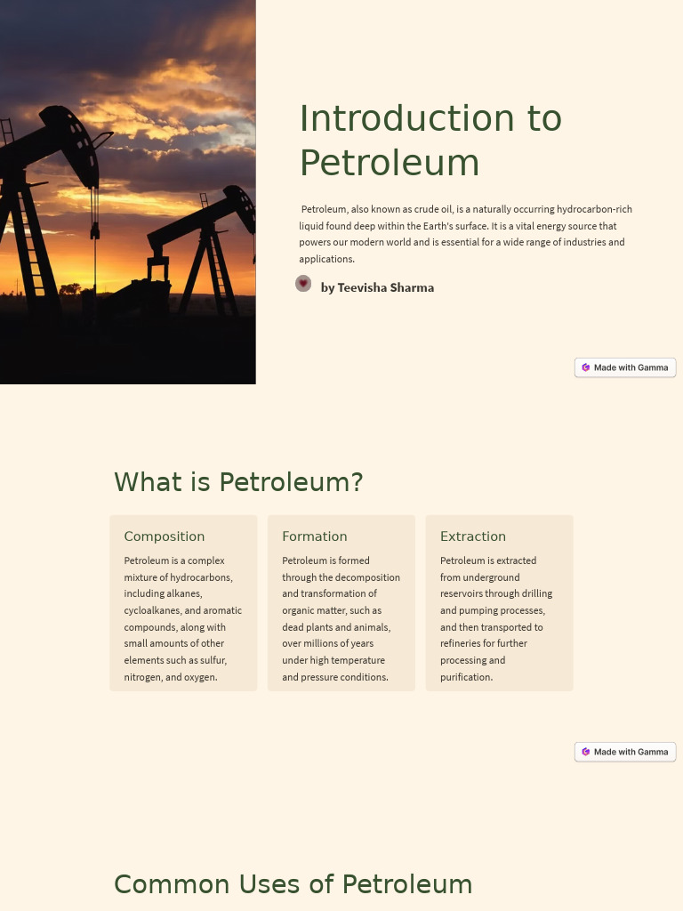 Introduction To Petroleum | PDF | Petroleum | Renewable Energy