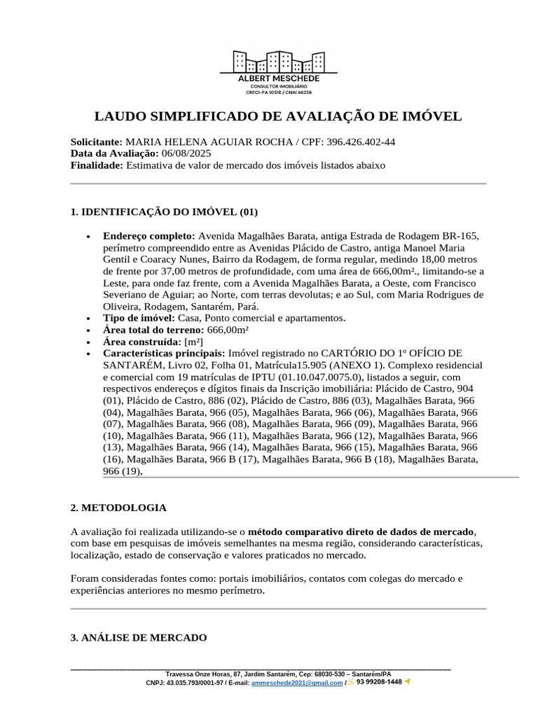 Laudo Simplificado de Avaliação de Imóvel | PDF