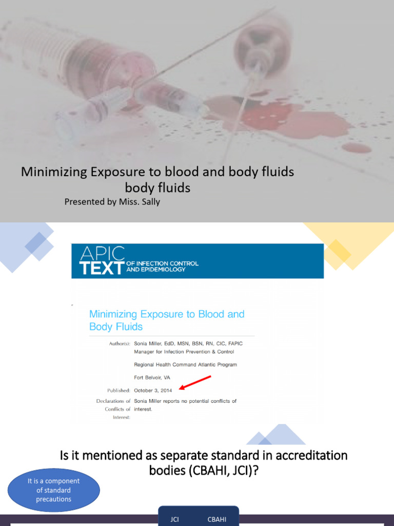 PDF Minimizing Exposure To Blood and Body Fluids For Students 2 | PDF ...