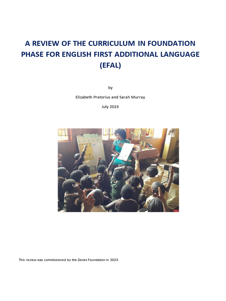 Review of EFAL Curriculum Gaps and Recommendations | PDF | Phonics ...