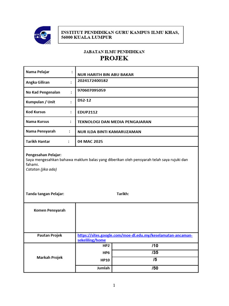 Nur Harith Bin Abu Bakar_ds2-12 | PDF
