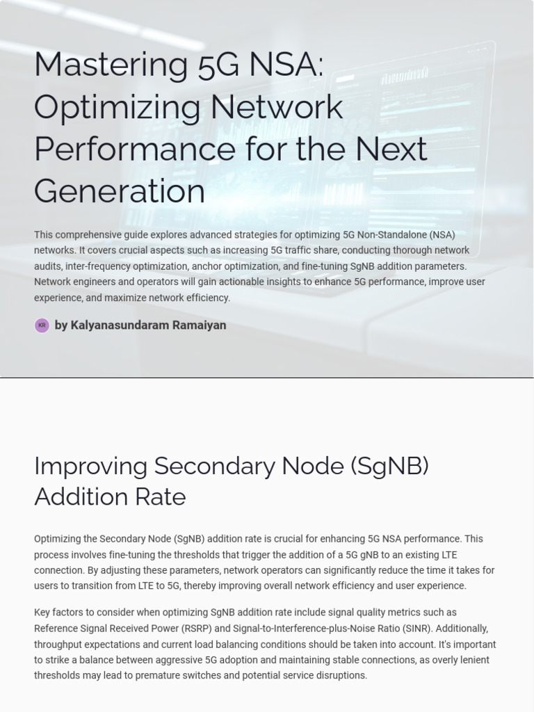 Optimize 5G NSA Network Performance | PDF | Computer Network | Load ...
