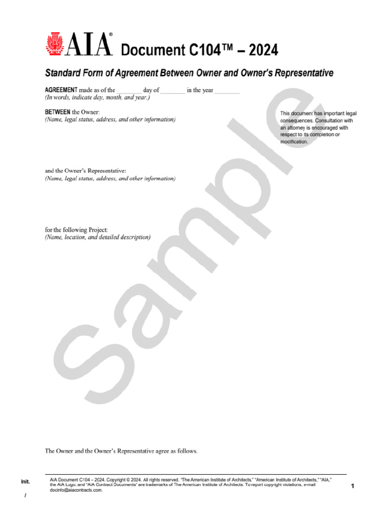 Aia c104 Sample | PDF