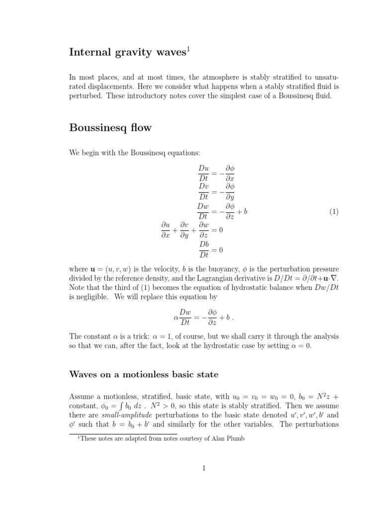 Mit12 810 s23 Intro Igw | PDF | Waves | Dynamics (Mechanics)