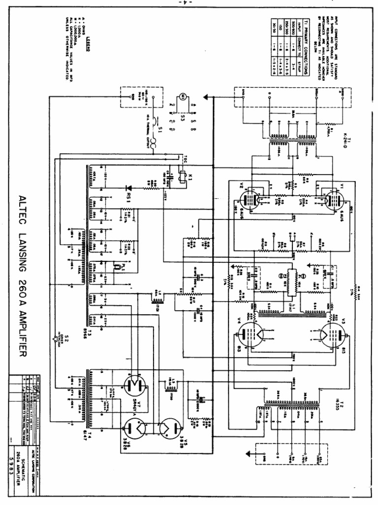 Altec 260 A Schematic | PDF