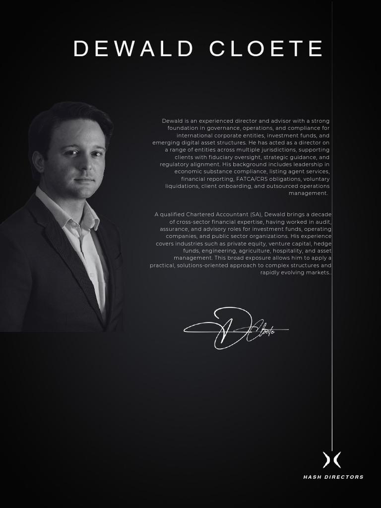 Dewald Cloete: Governance Expert | PDF | Governance | Private Equity