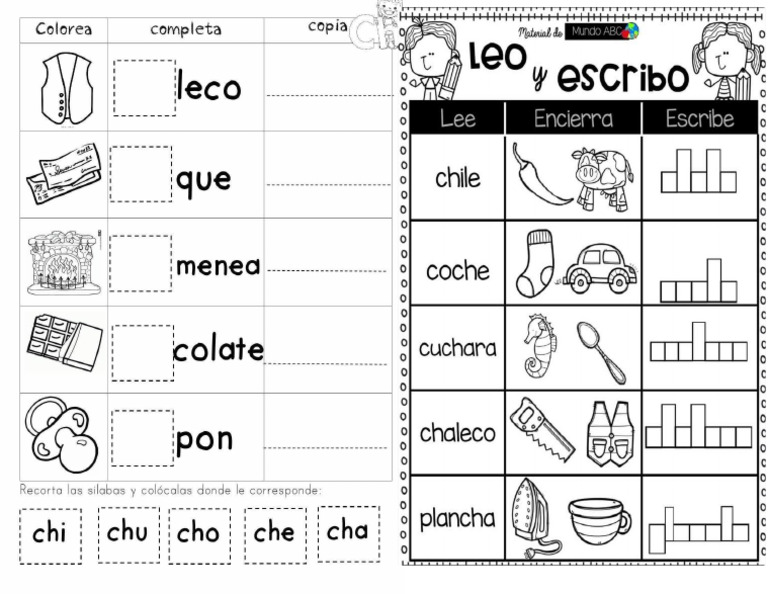 Actividades Letra CH | PDF