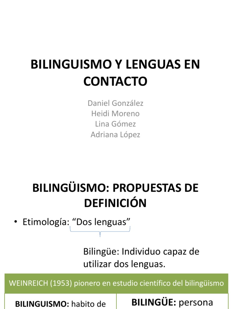 Bilinguismo y Lenguas en Contacto | PDF | Multilingüismo | Gente indígena