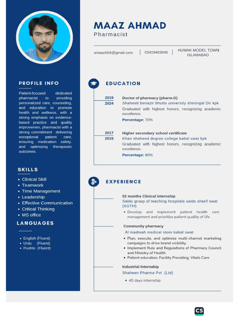 Maaz Ahmad Cv. | PDF