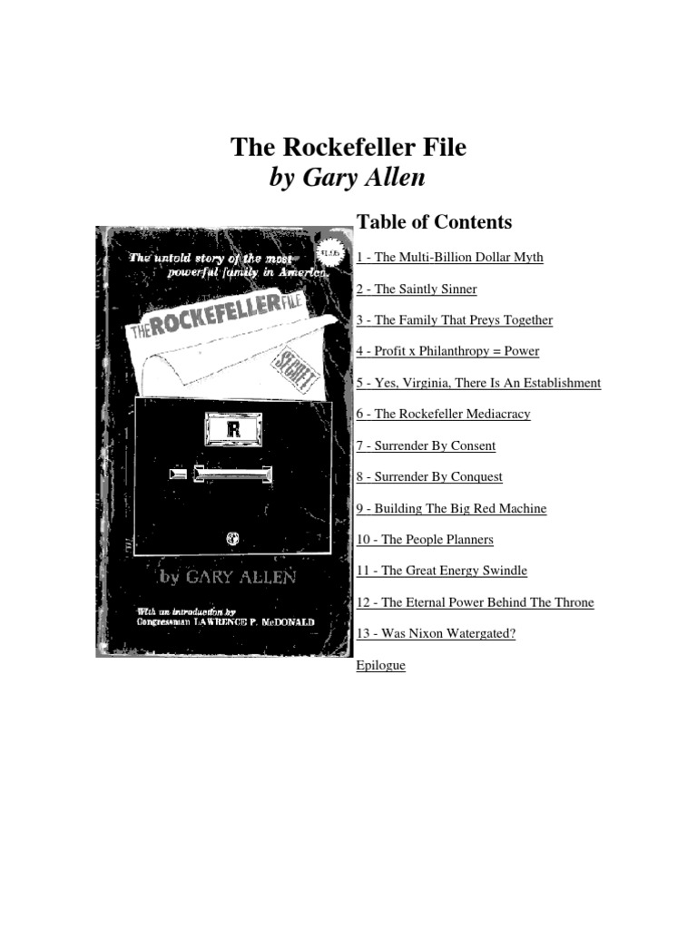 The Rockefeller Files - by Gary Allen | PDF | Exxon Mobil | John D ...