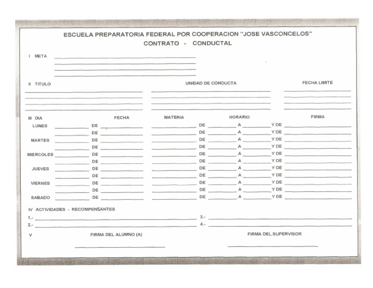 Contrato Conductual | PDF