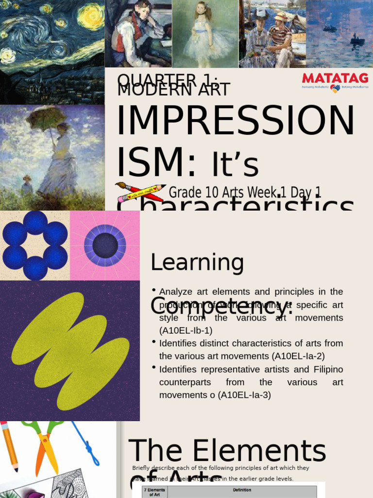 q1 PPT Arts10 Quarter 1 | PDF | Impressionism | Abstract Art