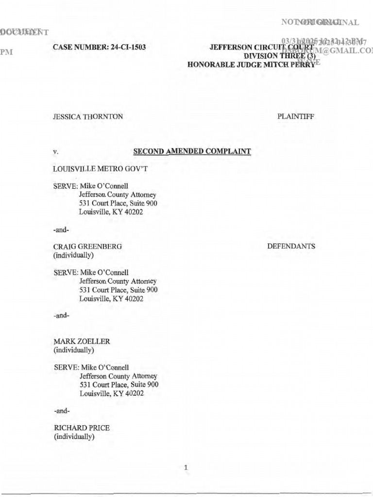 Jessica Thornton Complaint | PDF | Document
