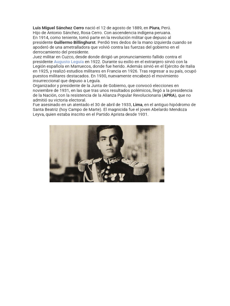 Luis Miguel Sánchez Cerro | PDF