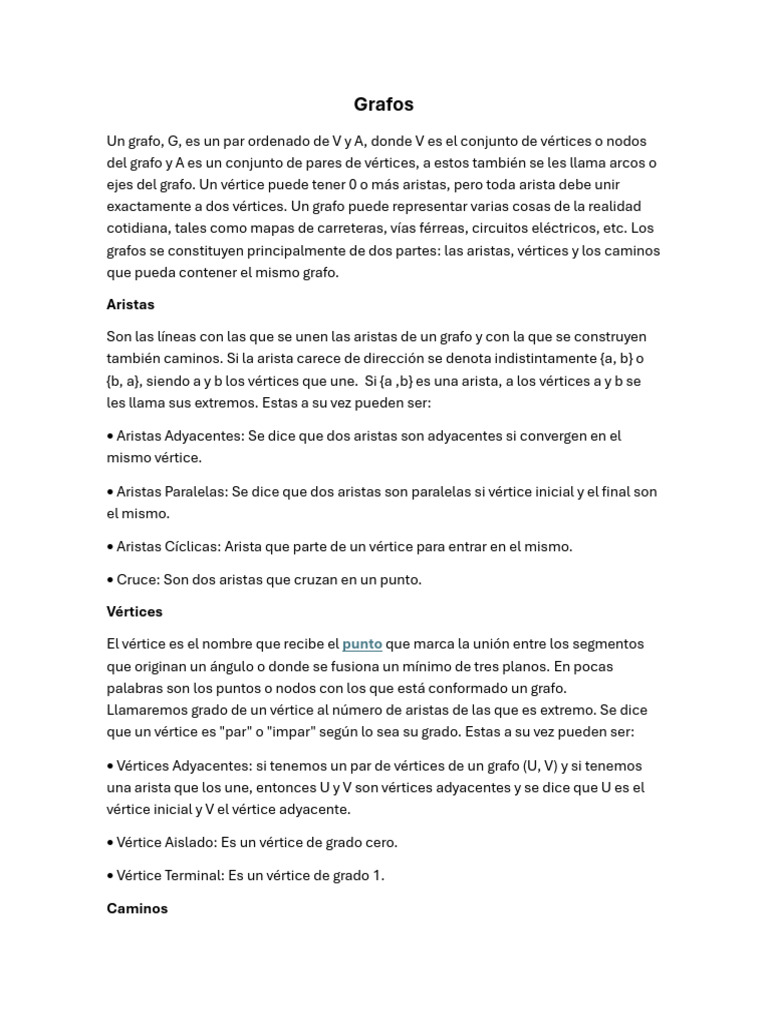 Introducción a los Grafos y sus Componentes | PDF | Vértice (teoría de ...