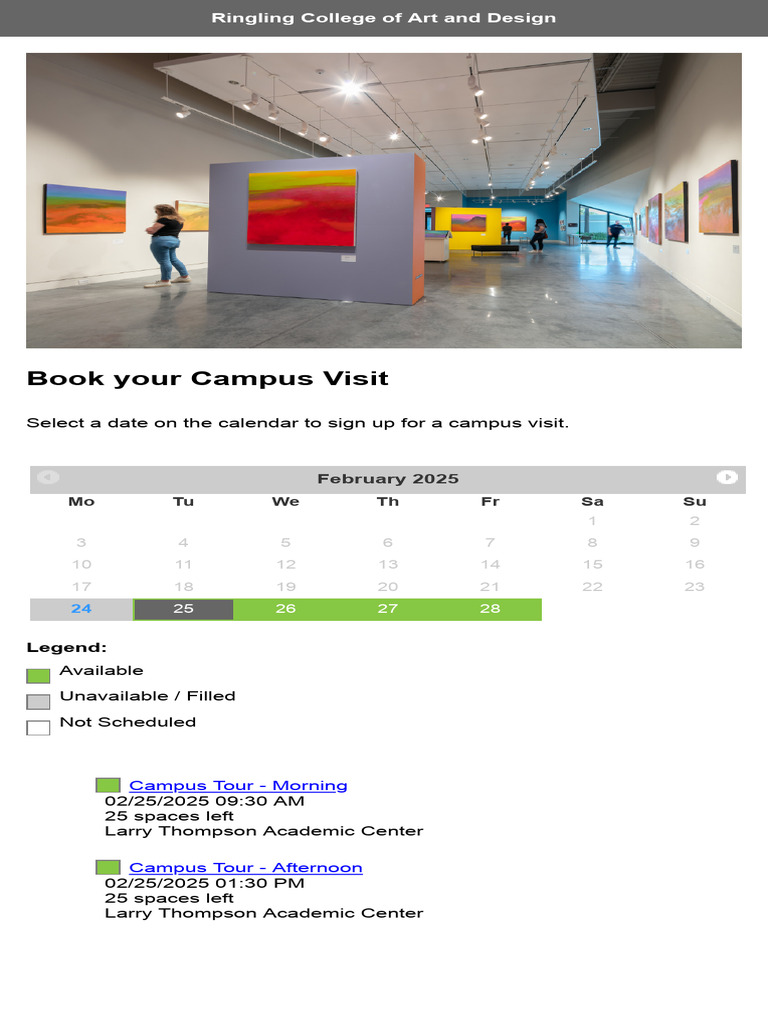 Campus Visit Scheduling at Ringling | PDF
