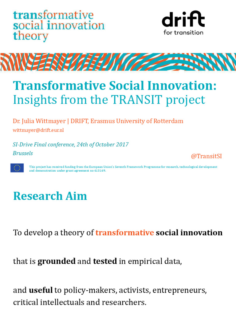 Transformative Social Innovation: Insights From The TRANSIT Project ...