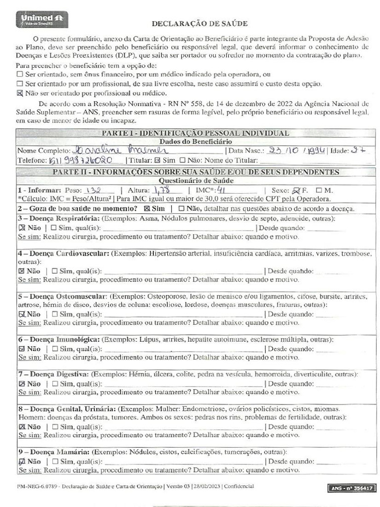 Decl. Saude | PDF