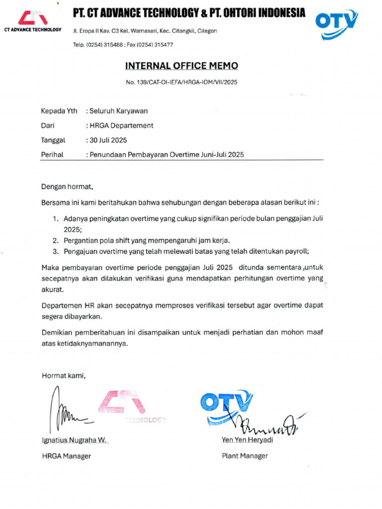 Internal Memo | PDF