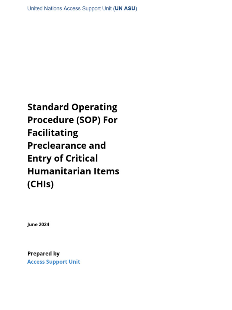 ASU SOP For Facilitating Preclearance and Entry of CHIs 280624 | PDF | Gaza Strip