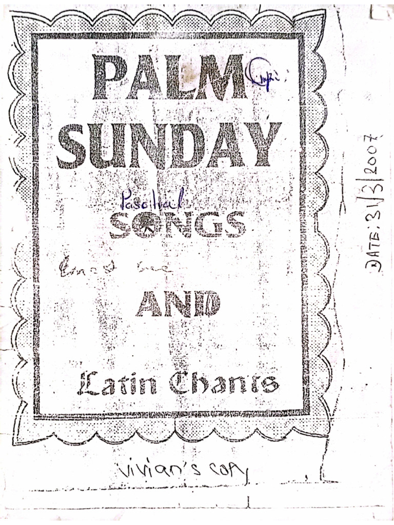 Palm Sunday Songs. | PDF