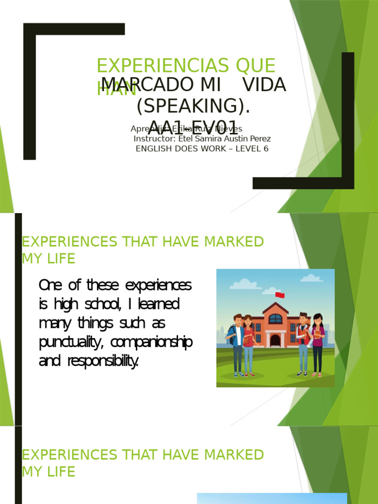 Experiencias Que Han Marcado Mi Vida (Speaking) - AA1-EV01 | PDF