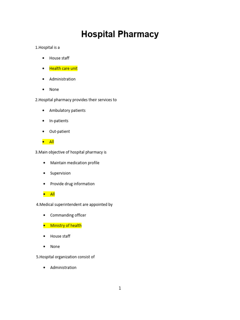 Hospital Pharmacy | PDF | Pharmacy | Medicine