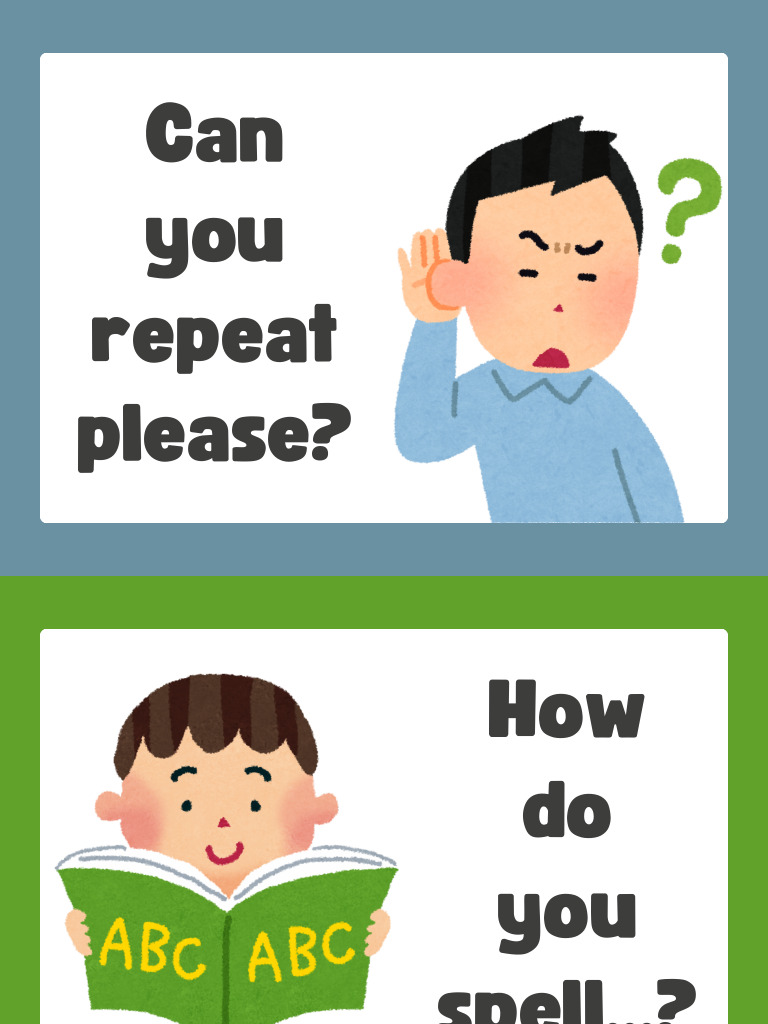 Classroom Language Poster in Blue Cute Style | PDF