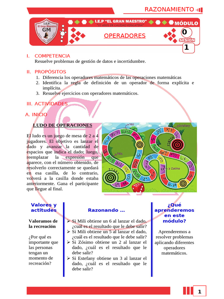 Sesión 10 - RM - 2do de Sec - Operadores Matemáticos | PDF | Matemáticas