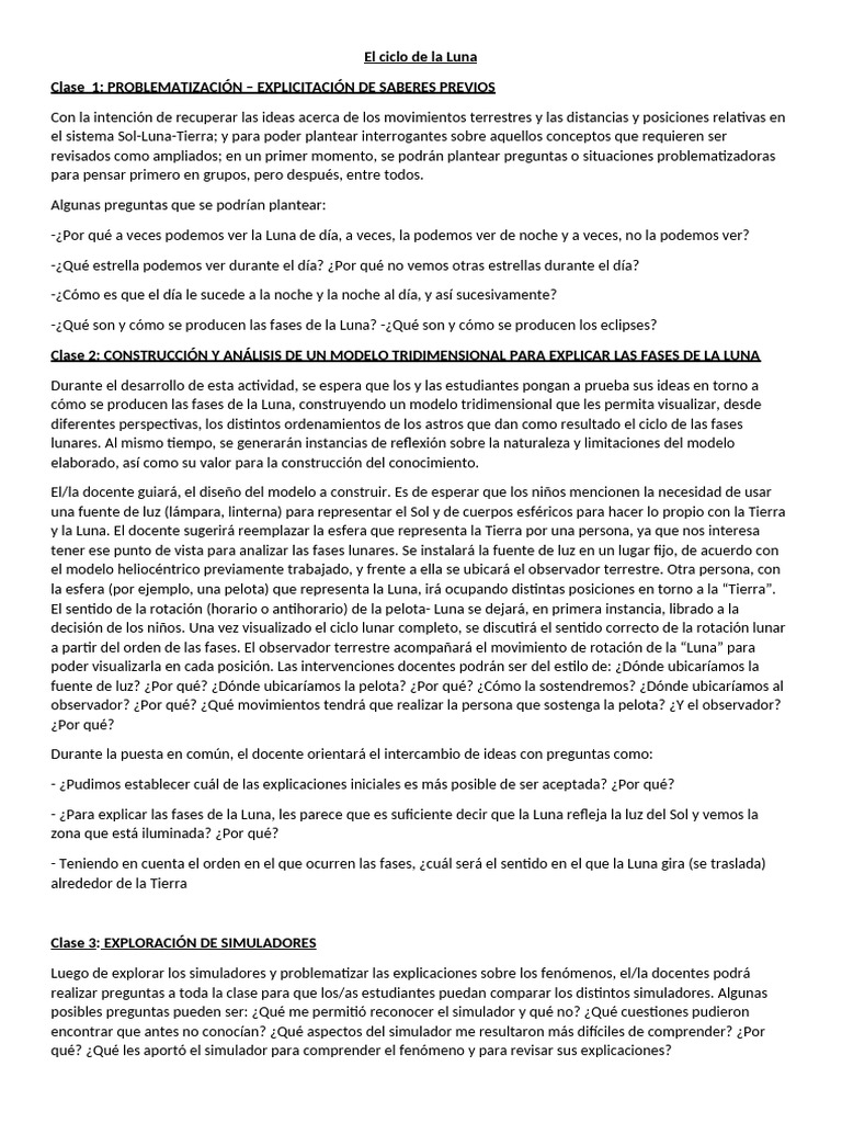 Secuencia El Ciclo de La Luna | PDF | Luna | Tierra