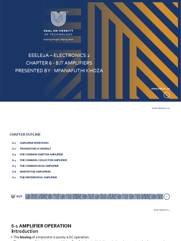 Chapter 6 - BJT Amplifiers | PDF | Amplifier | Electrical Network