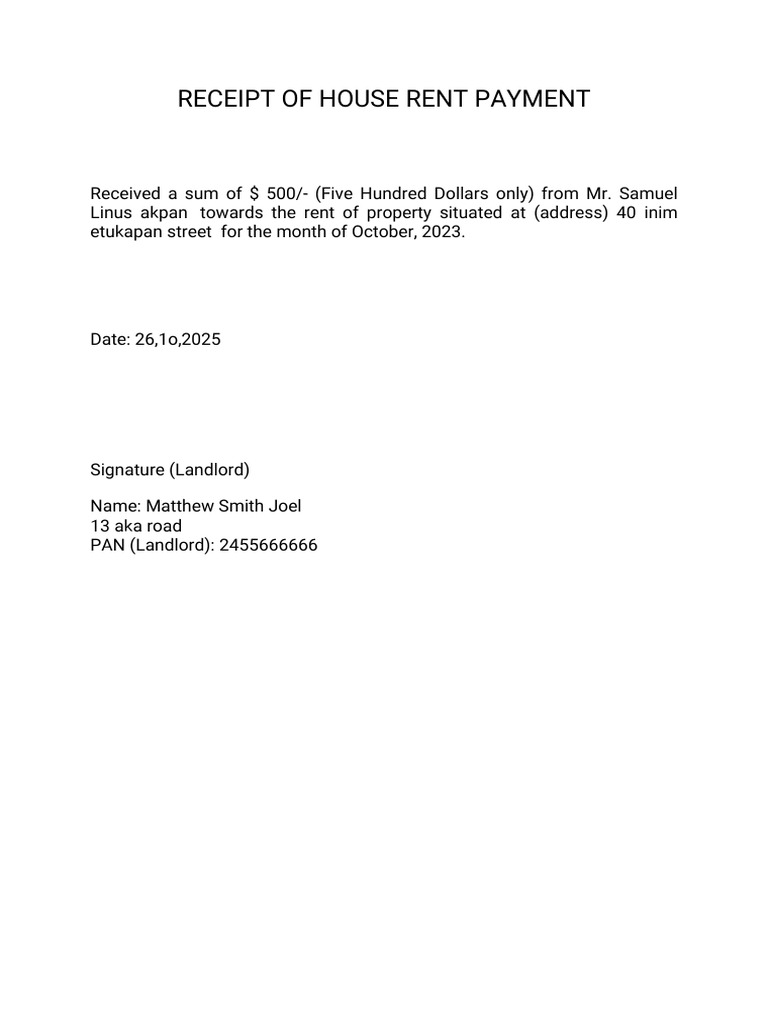Rent October 2023 | PDF