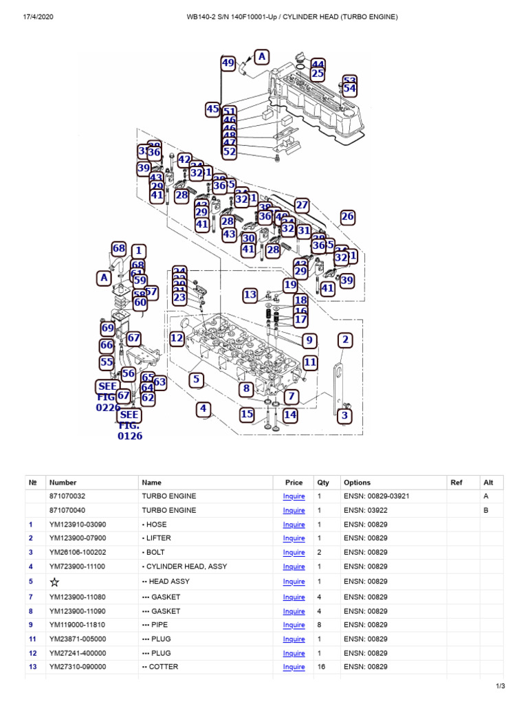 Turbo Engine Cylinder Head Parts List | PDF | Mechanical Engineering