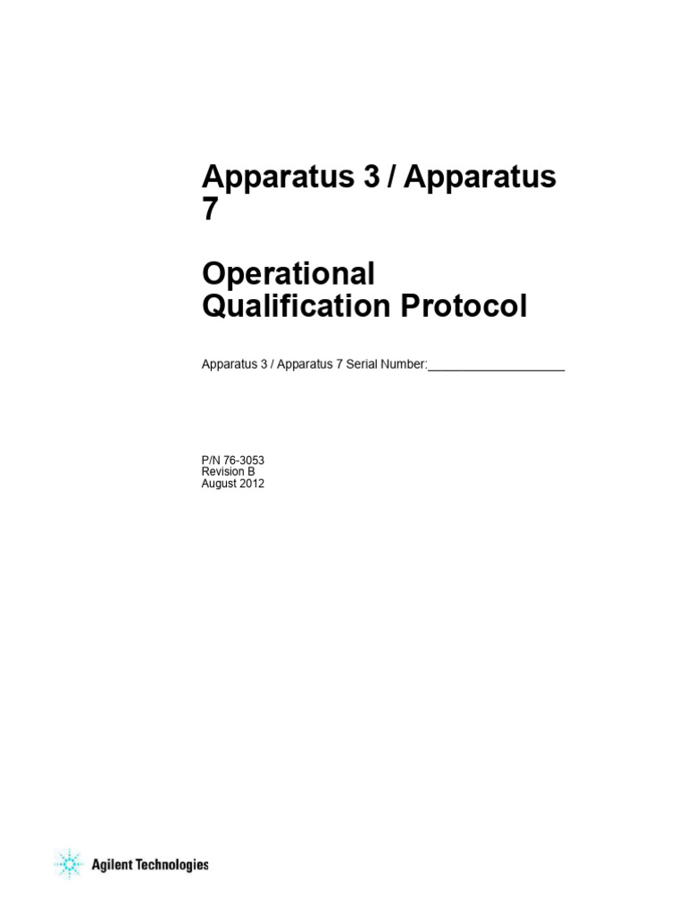 G7970A Bio Dis App 3 Operational Qualification. | PDF