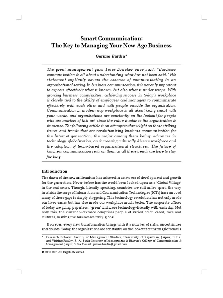 Smart Communication | PDF | Communication | Telecommunication