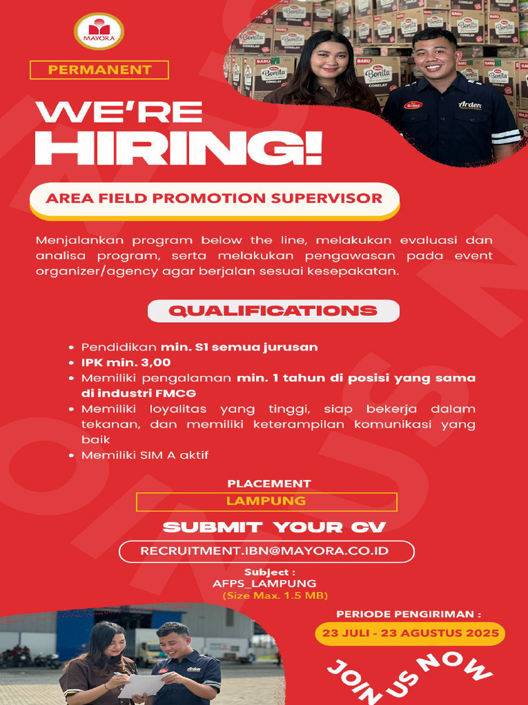 Mayora Group Are Hiring! | PDF