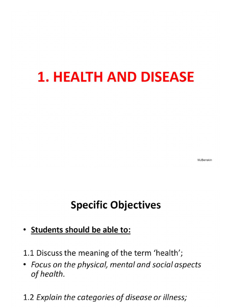 Health and Disease | PDF