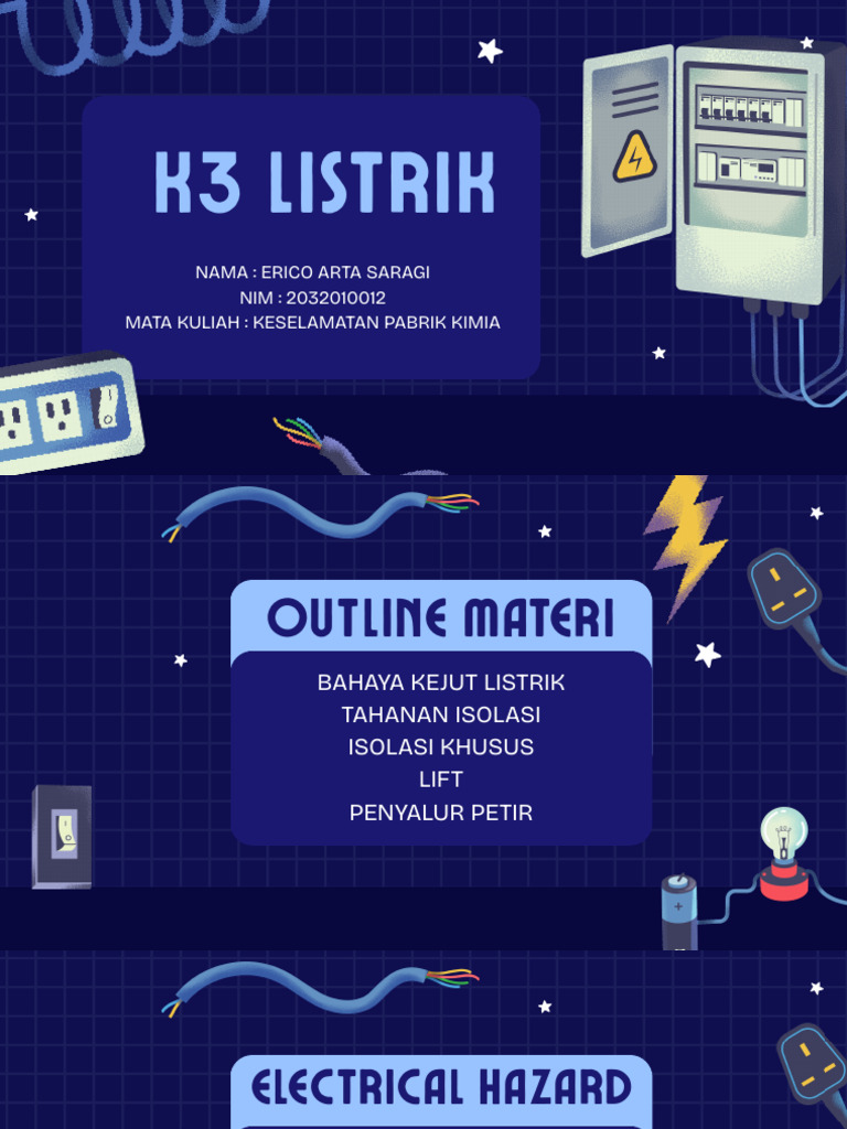 Blue Illustrated Electrical Safety Presentation | PDF