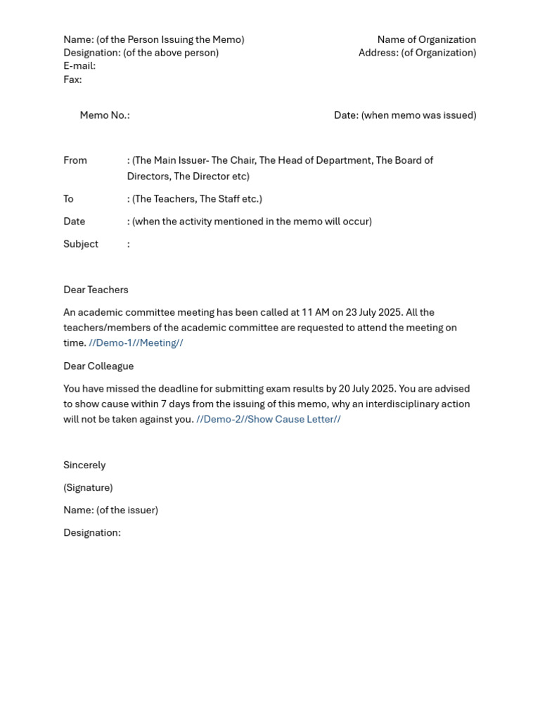 Memorandum Format | PDF