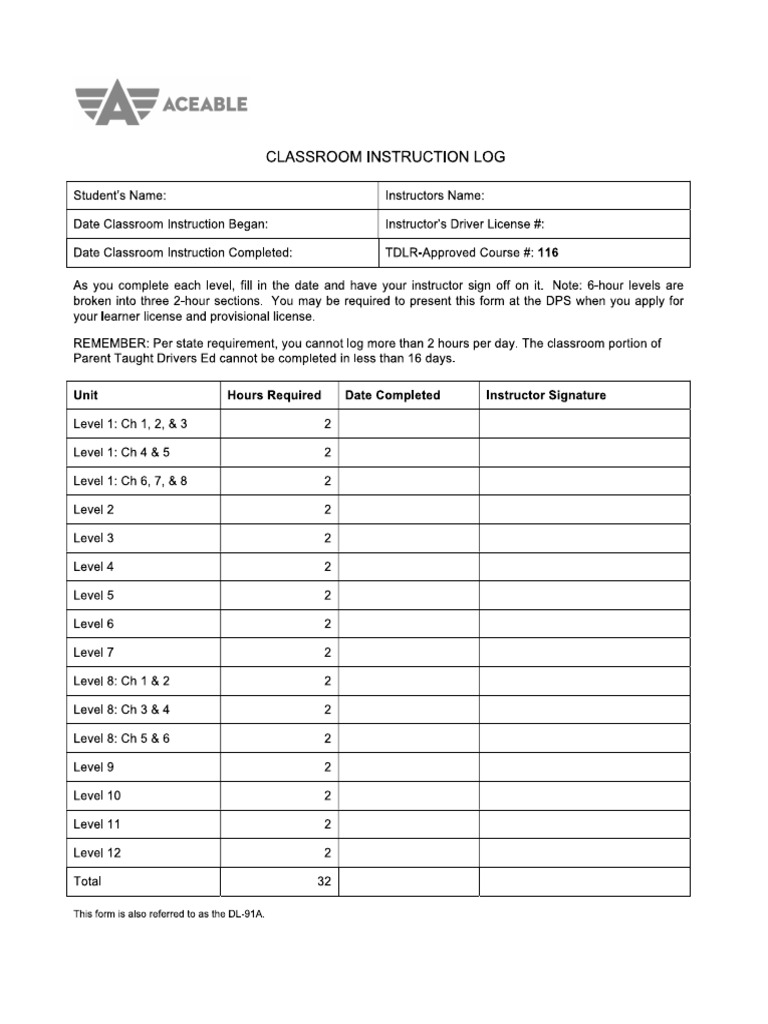 Classroom Log | PDF