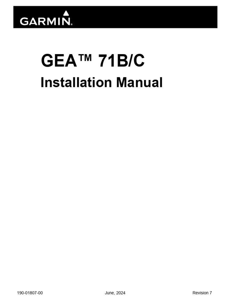 GEA 71B/C Installation Manual Rev. 7 | PDF | Electrical Connector ...
