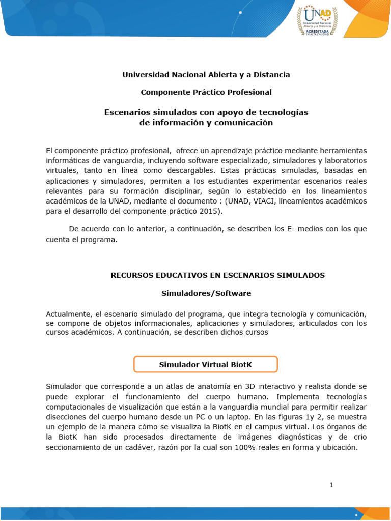 Escenarios Simulados en Psicología UNAD | PDF | Sicología | Aprendizaje